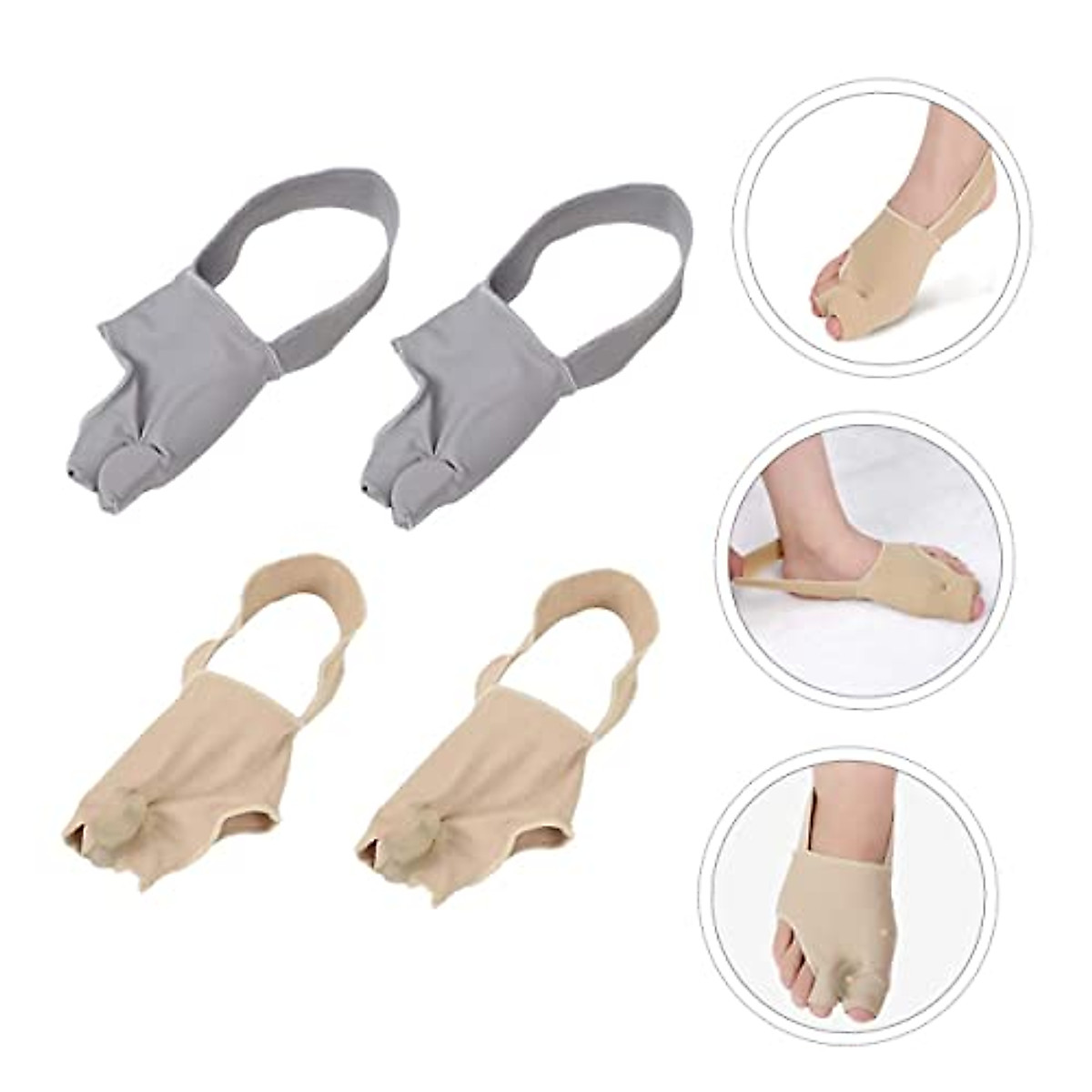 Healeved Wrist Supports Foot Protector Wrist Splints Thumb Splint Silicone Socks 2 Pairs Bunion Night Splint Silicone Spacers Bunion Hallux Valgus Correct Cover Socks