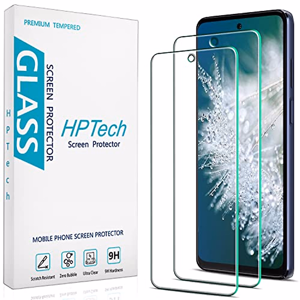 HPTech (2 Pack) Tempered Glass For Motorola Moto G Stylus 2022 / Moto G Stylus 5G 2022 [Not Fit for 2021/2020 Version] Screen Protector, Anti Scratch, Bubble Free