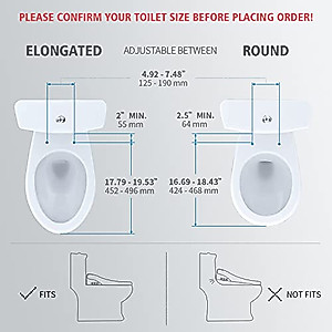 LEIVI Smart Bidet Toilet Seat with Wireless Remote and Side Panel, Multiple Spray Modes, Adjustable Heated Seat, Warm Water and Air Dryer, Auto LED Nightlight, Elongated