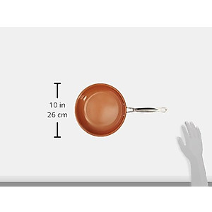 Gotham Steel Ceramic and Titanium Nonstick Fry Pans, Red, 11"