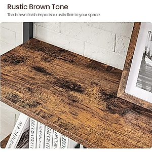 Fancial 6-Tier Tall Bookshelf, Large Bookcase with Steel Frame, Deep Book Shelf for Living Room, Home Office, Study, 11.8 x 31.5 x 73.2 Inches, Industrial Style, Rustic Brown and Black