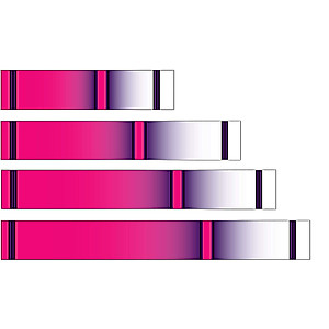 White Water Archery Non-Laminated Pink Background Purple Fade Traditional 15 Crest Arrow Wraps 15 pk Choose Length Width (7, 1)