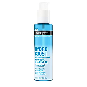 Neutrogena Hydro Boost Fragrance-Free Hydrating Facial Cleansing Gel with Hyaluronic Acid, Daily Foaming Face Wash Gel & Makeup Remover, Lightweight, Oil-Free & Non-Comedogenic, 5.5 fl. oz