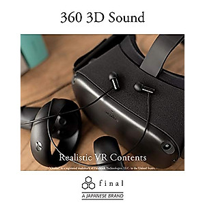 Final E500 - Immersive 3D Live Sound Earphones for VR, ASMR, Gaming and 360 Music, Black