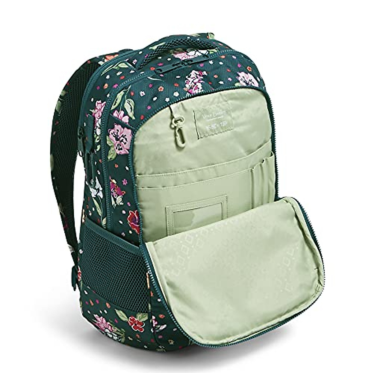 Vera Bradley Women's Recycled Lighten Up Reactive Grand Backpack, Hope Blooms Teal, One Size