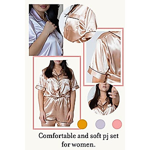 Bride Pajama Set Bride PJs Pajamas for Women Satin Silk Pajamas Bridal Shower Gift Sexy Pajamas for Women Short Set Sleepwear Purple