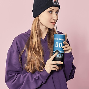 20oz Football City Customs stainless steel Insulated tumbler with Lid and Straws, Personalized football gifts for fans, Travel Cup Adds Your Name and Number