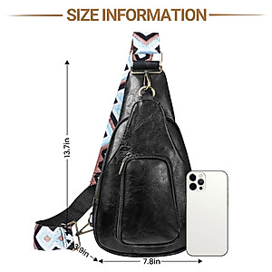 KFXFENQ Sling Bag for Women PU Leather Sling Bags for Women Crossbody Fashion Sling Backpack Multipurpose Chest Bag for Women (1-Brown)