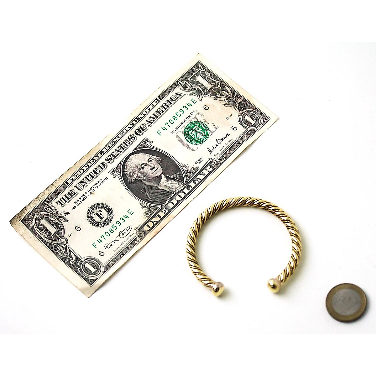 LynnAround Bronze Norse Nordic Viking Spiral Twisted Cable Bangle Cuff Bracelet Arm Ring Jewelry (6 Inches)