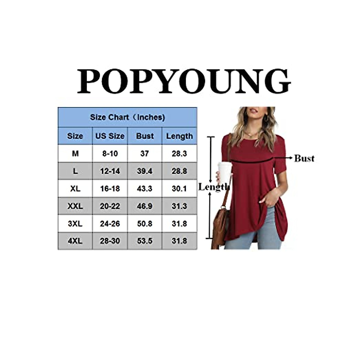 POPYOUNG Women's Summer Short Sleeve T-Shirt Casual Lace Neck Tunic Tops for Leggings Loose Blouse 2XL, Black