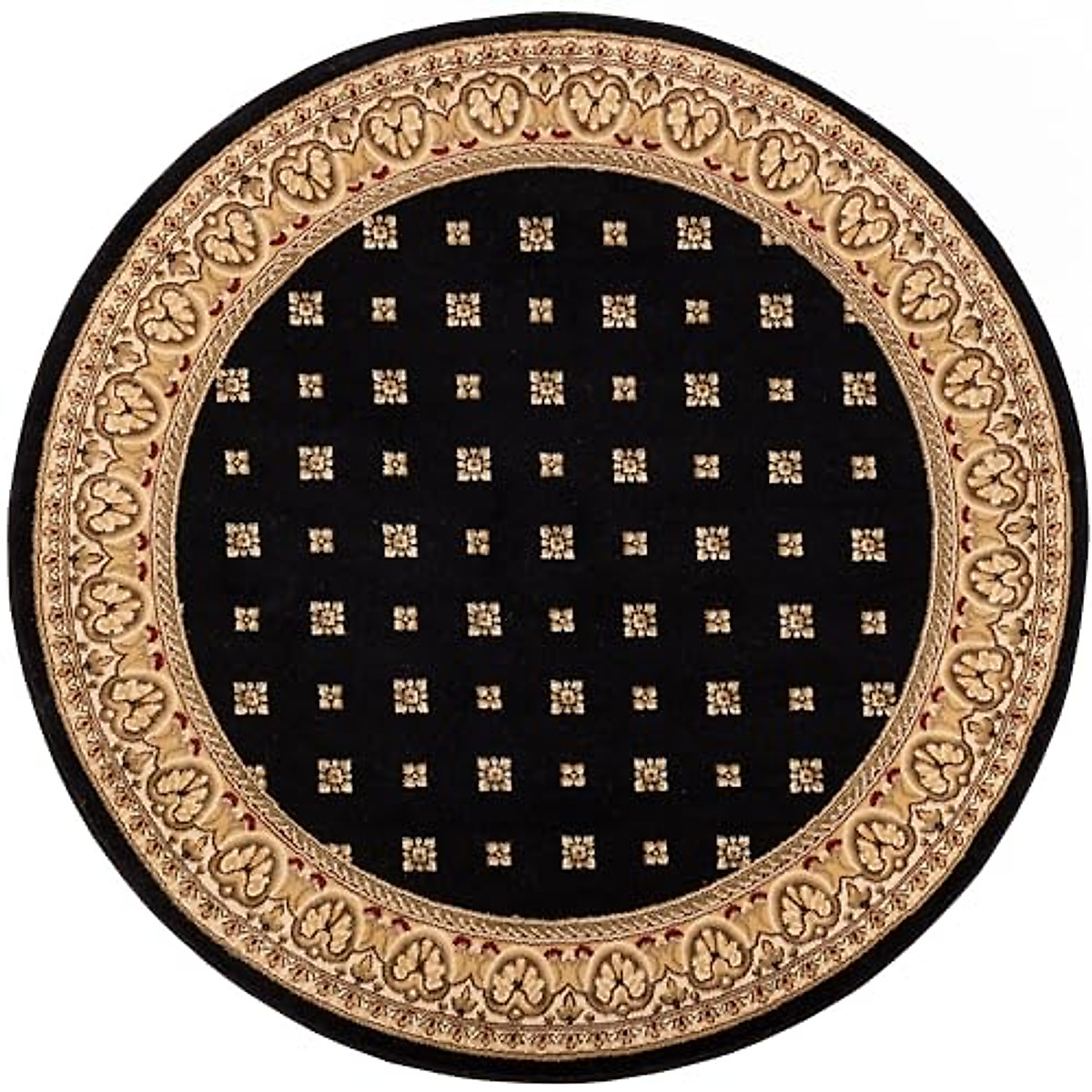 Well Woven Barclay Collection Hudson Terrace Black 5 ft Round Rug - for Living Room, Bedroom, and Dining Room