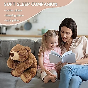 GHTMONY Teddy Bear Stuffed Animals Plushies, Soft Cuddly Stuffed Plush Brown Bear Toys for Kids Toddler Girls Boys Girlfriend Best Friends Birthday