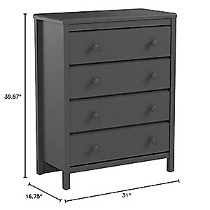 Storkcraft Alpine 4 Drawer Chest (Gray) – GREENGUARD Gold Certified, Dresser For Nursery, 4 Drawer Dresser, Kids Dresser, Nursery Dresser Drawer Organizer, Chest of Drawers