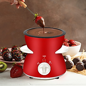 OFFKITSLY Fondue Pot Set, Mini Electric Fondue Pot Set for Melting Chocolate Cheese, Chocolate Meting Pot fondue maker with Dipping Forks For Holiday Christmas Birthday Gift