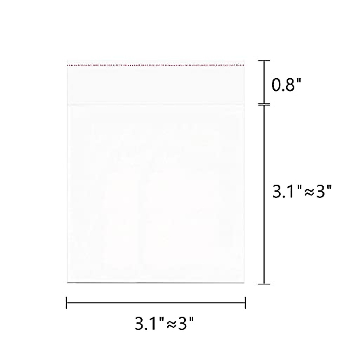 Crystal Clear Self Sealing Cello Bags 1000pcs 3x3" Small Resealable Bags 1mil OPP Poly Bags for Jewelry Earrings Candies Bakery Candle Soap Cookie 9 Sizes to Choose from