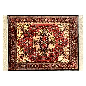 Beautiful Oriental Rug Style Mousepad, Miniature Carpet Computer Mouse Pad, Rectangular, Non-Slip, Elegant Office Accessories