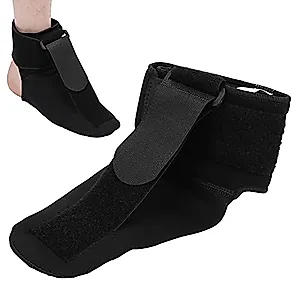 Jiawu Plantar Fasciitis Night Splint, 1 Pack Drop Foot Orthotic Brace, Improved Dorsal Night Splint for Effective Relief from Plantar Fasciitis, Achilles Tendonitis, Heel and Ankle Pain, Black (S)