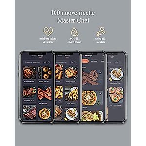 Large Air Fryer 8 Quart with Viewing Window, Big Capacity Family Size Oilless Airfryer Oven with 100 Recipt Digital Recipe Cookbook, Nonstick Basket and Dishwasher Safe
