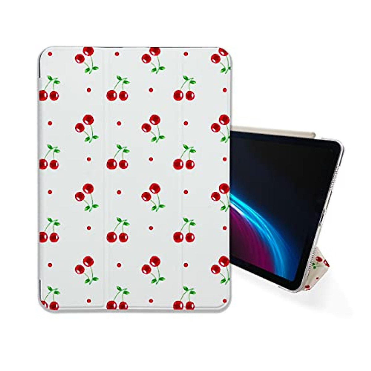 Cute Berry Cherry Fruit case Compatible with iPad Mini Air Pro 7.9 8.3 9.7 10.2 10.9 11 12.9 inch Pattern Cover New 2022 2021 Trifold Stand 3 4 5 6 7 8 9 Generation 416 (9.7" 5/6 gen)