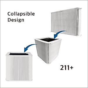 2 Pack 211+ Replacement Filter Compatible with Blueair Blue Pure 211+ Air Cleaner Purifier, Foldable Particle and Activated Carbon Replacement Filter