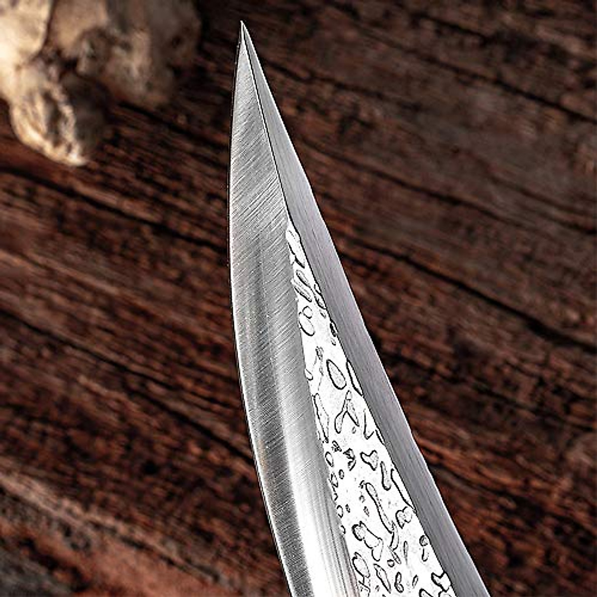 Balaweis Chef Knife 5 inch Professional Kitchen Boning Knife Sharp Blade Cutting Cooking Stainless Steel Knife Handmade Forged Hammered kitchen Knife Outdoor BBQ Portable travel Meat Cleaver