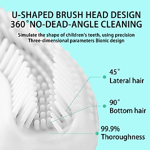 Azanxo Kids U Shape Whole Mouth Toothbrush Heads, Soft Tooth Brush Head for Sonic Ultrasonic Automatic Electric Toothbrush U Shaped (S for Aged 2~6)