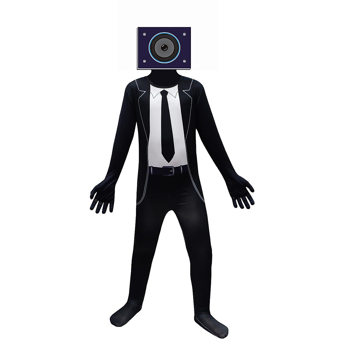 MLKIN Cameraman Titan Costume for Boy 5-6Y Kids Skibidi Toilet Halloween Horror Cosplay Video Game Printing Bodysuit Plush 2023, Ablacka+cameraman