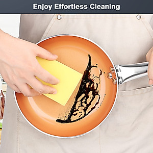 Pots and Pans Set Ultra Nonstick, Pre-assembled 7 Piece Cookware Set with Ceramic Coating, Oven Safe Handle & Premium Utensils, Gas/Induction Compatible, Dishwasher Safe & 100% PFOA Free, Dark gray