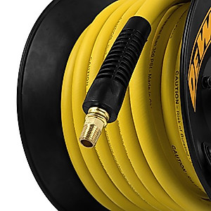 DEWALT DXCM024-0348 3/8" x 50' Manual Hose Reel with Rubber Hose , Yellow