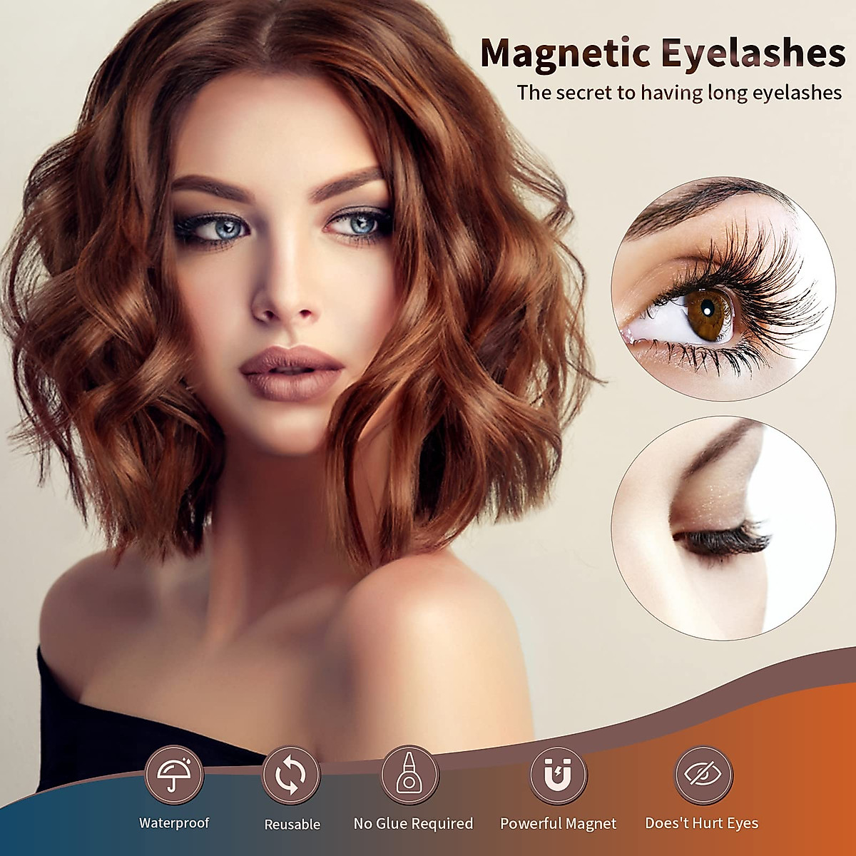 Magnetic Eyelashes Kit, Magnetic Lashes Natural Look, 3D Reusable Magnetic Eyelashes with Eyeliner, False Eyelashes with 2 Tubes of Eyeliner & Tweezers - Easy to Use