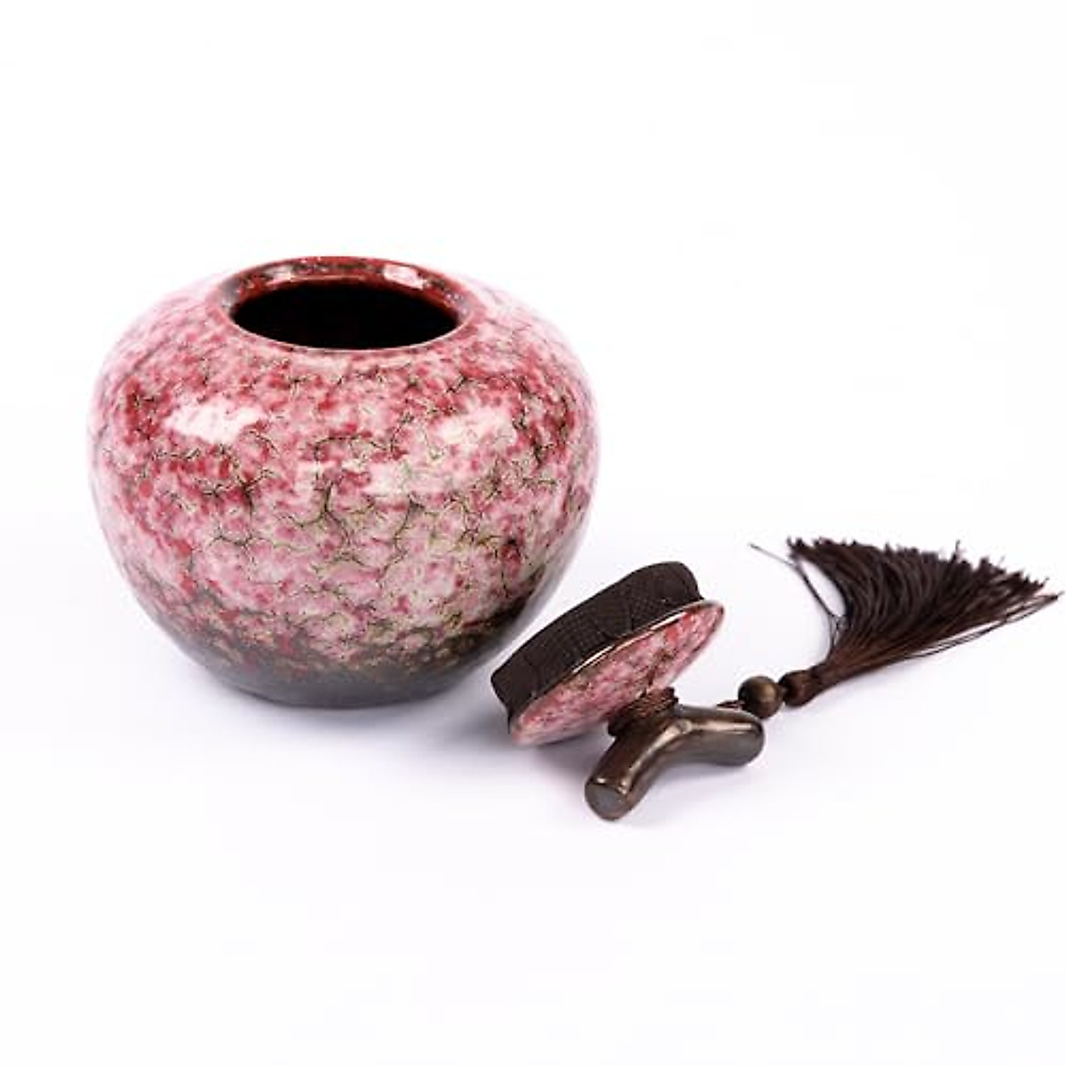 OneWorld Memorials Pet Branch Ceramic Funeral Pet Cremation Urn for Memorials - Holds Up to 30 Cubic Inches of Ashes - Small Sakura Pink