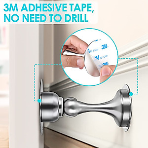 Door Stopper, 2 Pack Magnetic Door Stops Catch, Door Magnetic Catch Stainless Steel, No Need to Drill - 3M Double-Sided Adhesive Tape, Keep Your Door Open, 2 Pack for Wide Doors