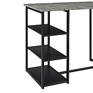 Dorel Living Farley 3-Piece Pub Set with Faux Concrete Top, Gray / Black