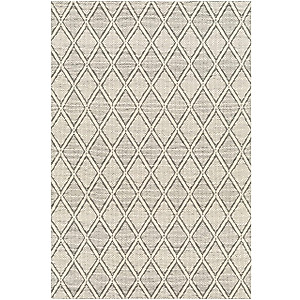 Hauteloom Aeron Wool Living Room, Bedroom Area Rug - Beige, Gray - 8' x 10'