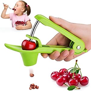 Cherry Pitter Tool, Olive Pitter Tool, Cherry Pitter Remover Stoner Corer Tool with Space-Saving Lock Design Cherry Pitter Suitable for Make Fresh Cherry Dishes, Cherries Pie,Jam Cocktail Cherries