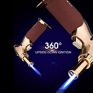 JOBON Torch Lighter, Double Flames Refillable Culinary Lighter with Continuous Flame Lock and Adjustable Flame for Kitchen, BBQ, Baking, Creme Brulee (Butane Gas Not Included) (Black Brushed - Black)