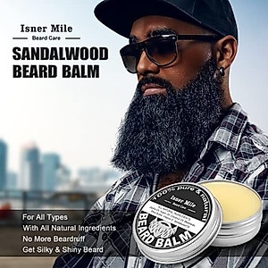 Isner Mile Beard Kit for Men, Grooming & Trimming Tool Complete Set with Shampoo Wash, Beard Care Growth Oil, Balm, Brush, Comb, Scissors & Storage Bag, Perfect Gifts for Him Man Dad Father Boyfriend