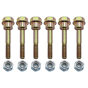 575938801 Set of 6 Shear Bolts and Hex Nuts fits Poulan Pro Snow Blower