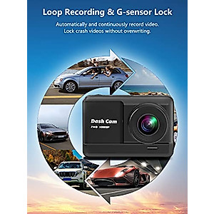 Dash Cam Front and Rear, Mini Dash Cam 1080P Full HD with 32GB SD Card, 2.45 inch IPS Screen, 2 Mounting Ways, Night Vision, WDR, Accident Lock, Loop Recording, Parking Monitor, Motion Detection