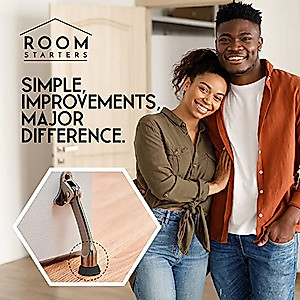 Kick Down Door Stop Ultra Grip Rubber Replacement Tip 10 Pack with Screw by ROOM STARTERS Style 2 (Black, 10 Pack)