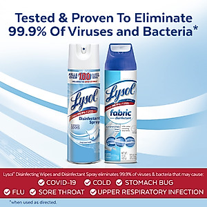Lysol Disinfectant Spray + Fabric Disinfectant, Sanitizing and Antibacterial Spray, For Disinfecting and Deodorizing, Crisp Linen + Sundrenched Linen, 2 count (19 oz each) + 1 count (15 oz)