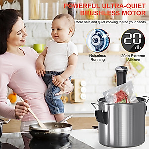 Sous Vide Machine, Sous Vide Cooker 1100W, Sous Vide Precisional Machine, Ultra-quiet Fast-Heating Immersion Circulator Cooker with Touch Control, Accurate Temperature, Time Control, IPX7 Waterproof