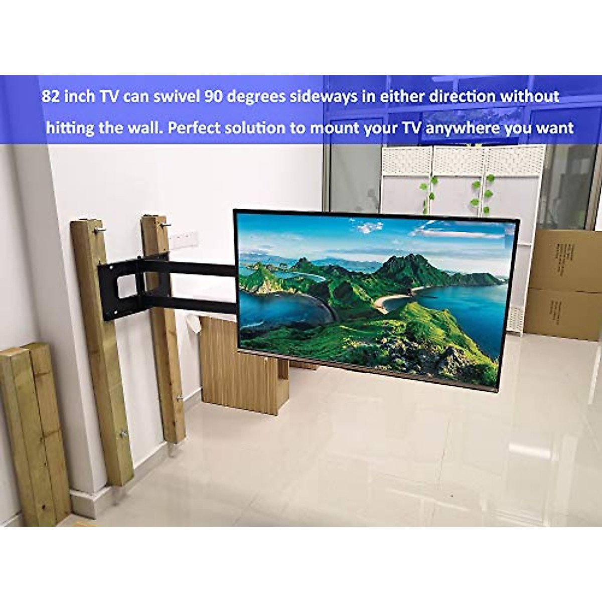 FORGING MOUNT Long Arm TV Mount, Full Motion Wall Mount Bracket with 43 inch Extension Articulating Arm TV Wall Mount, Fits 42 to 86 Inch Flat/Curve TVs, Holds up to 110 lbs,VESA 800x400mm Compatible