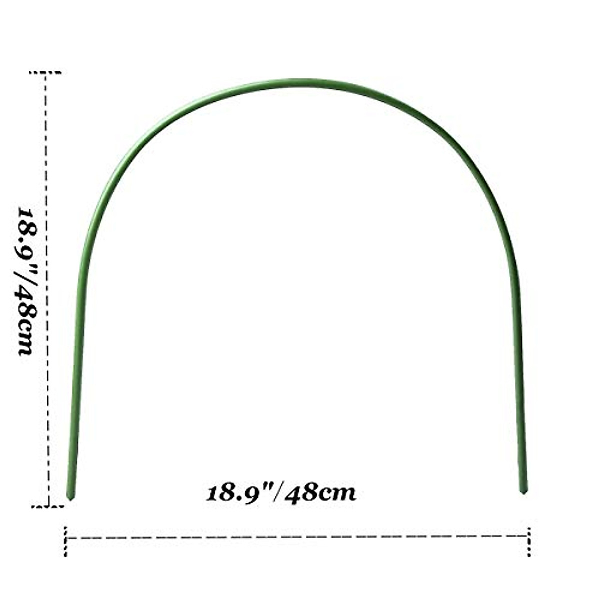 Support Hoop Greenhouse Frame Garden Hoops-6Pack, 4Ft Long Plant Support Hoops Rust-Free Grow Tunnel, Plastic Coated Tunnel Hoop Support Hoops for Garden Stakes Fabric