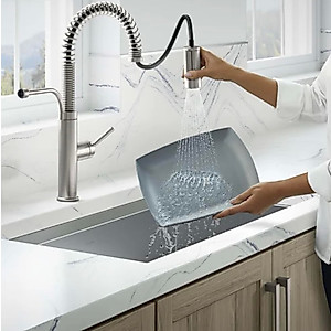 Kohler Provo Semi-Pro Kitchen Faucet with Spiral Spring Neck, Stainless Steel