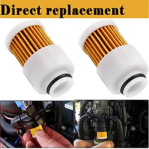 2 Pack 68V-24563-00-00 Fuel Filter Yamaha 50HP 60HP 75HP 90HP 115HP 4 Stroke Outboard Replaces Sierra 18-7979 Mercury 881540 filter 3 Microscopic OE Filtration Rating