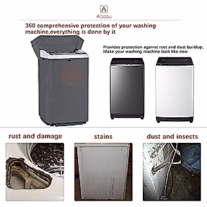 Portable Washing Machine Cover,Top Load Washer Dryer Cover,Waterproof Full-Automatic,Wheel Washing Machine Cover(XL,Grey)