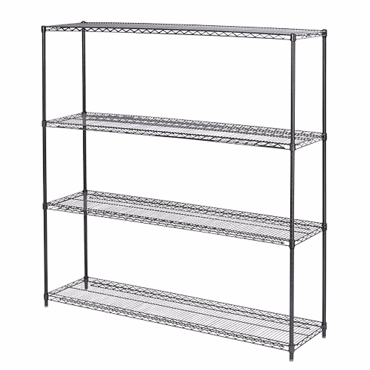 Alera ALESW207218BA BA Plus 72 in. x 18 in. x 72 in. 4-Shelf Wire Shelving Kit - Black Anthracite Plus