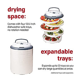 NESCO FD-75A Snackmaster Pro Food Dehydrator, For Snacks, Fruit, Beef Jerky, Gray