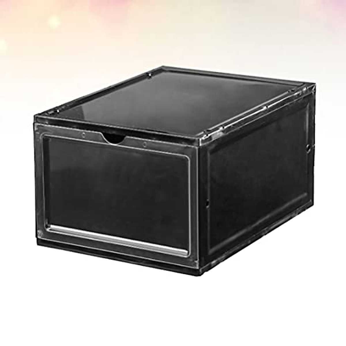 Toyvian Entryway Shoe Storage Bench Shoe Box Shoe Storage Boxes Magnetic Folding Stackable Shoes Cases Organizer Bins Container for Home Shop Black Shoes Container